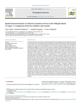 Spatial characterization of cultural ecosystem services in the Ishigaki Island of Japan: A ...